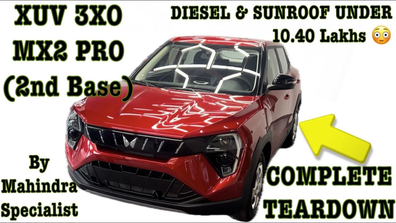 Mahindra XUV 3XO MX2 Pro Diesel Model/Variant (2nd Base) Features ...
