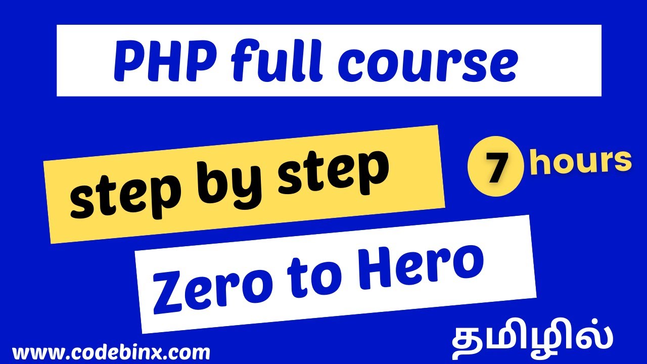 Php Course In Tamil Php Complete Course Php Free Course Codebinx Youtube