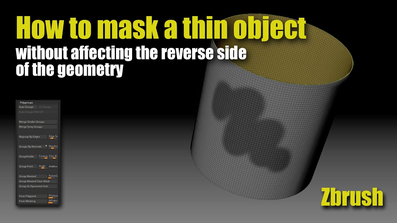 Zbrush. How to mask a thin object without affecting the reverse side of ...