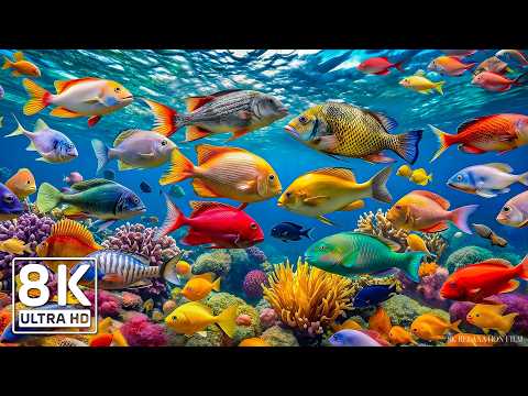 DREAM AQUARIUM 8K 🐠 Marine Life, Sea Animals and Coral Reef Fish Tank Sounds for Deep Sleep #2