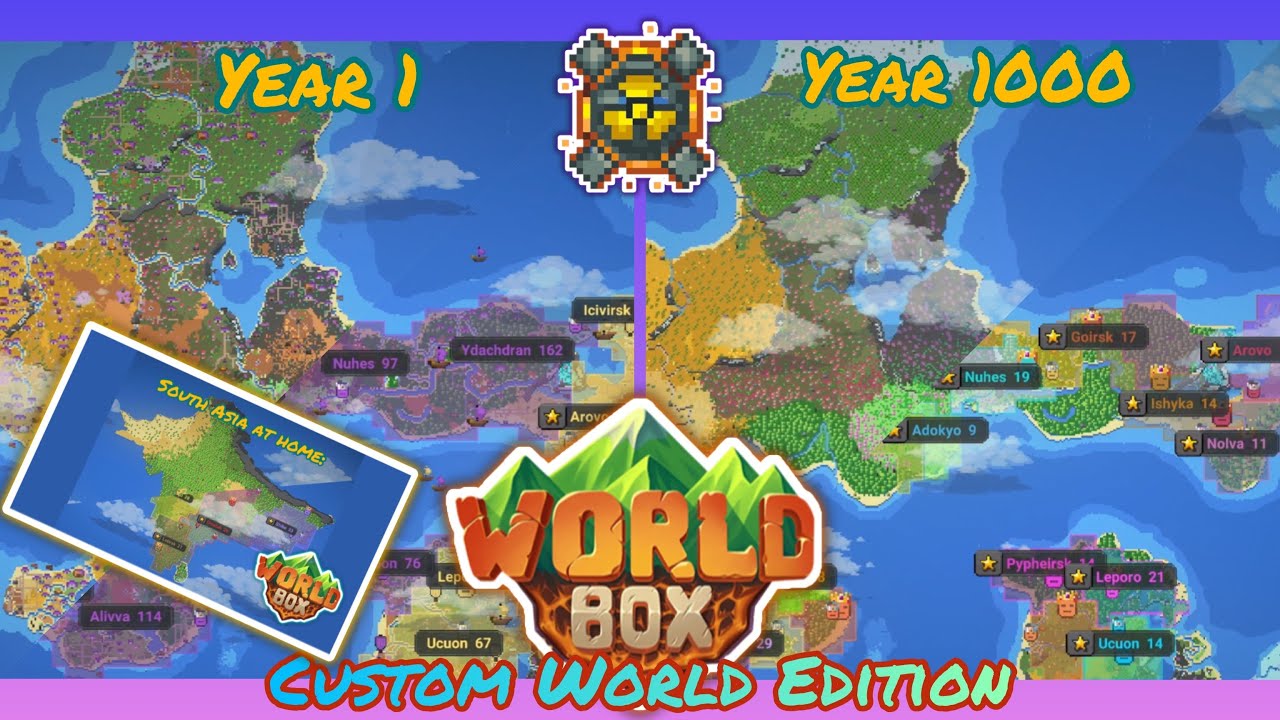 1000 Years On My Custom Continents (WorldBox) - YouTube