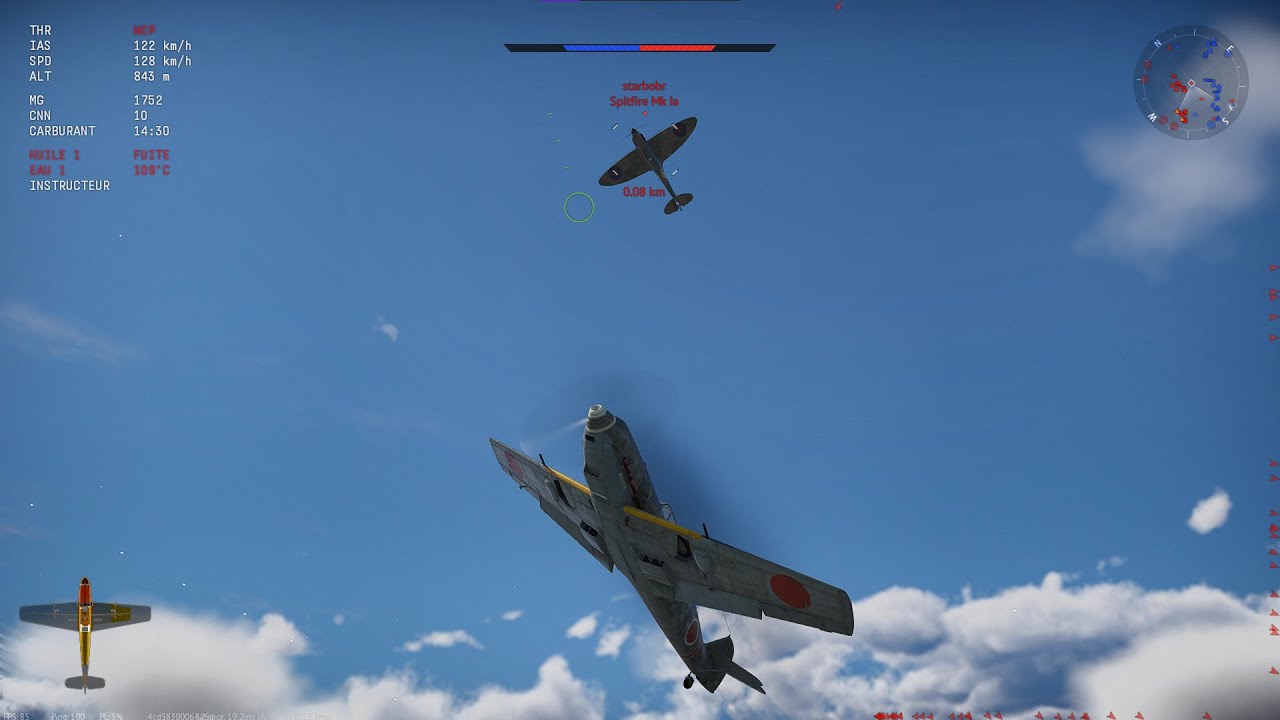 Damaged Bf-109 vs Spitfire, Scissor fighting! - YouTube
