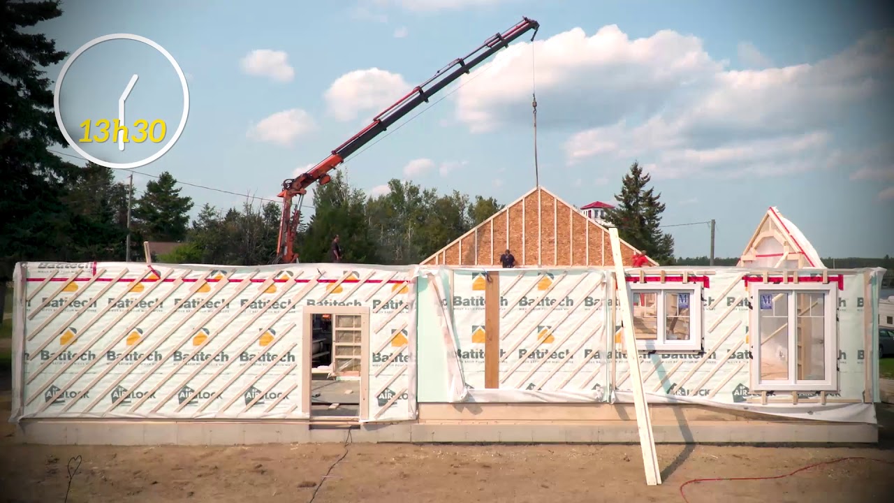 Construction d'une maison en moins d'une journée ! Batitech - YouTube