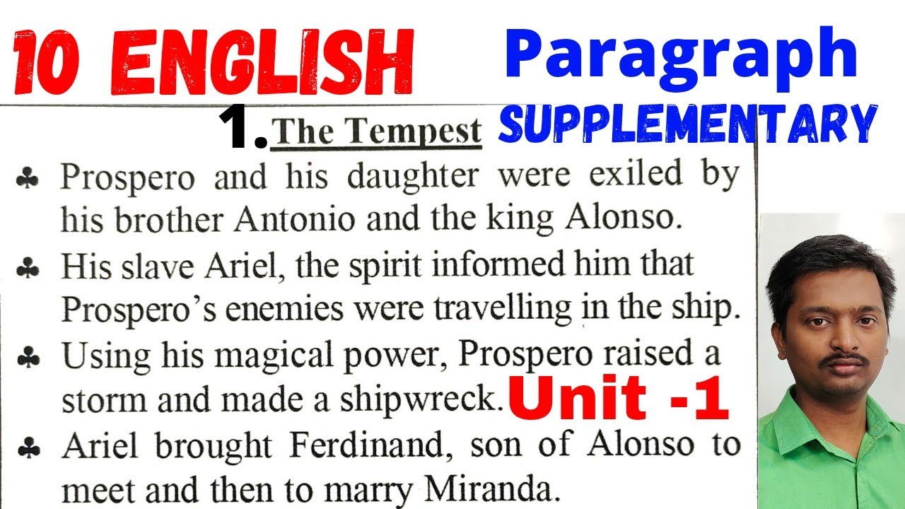 The Tempest | Unit 1 | Supplementary Paragraph | 10 English | Oscar ...
