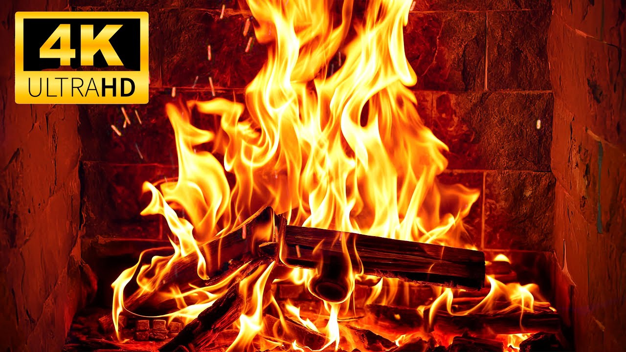 🔥 Mesmerizing 4K Fireplace Ambience | Burning Logs & Crackling Fire ...