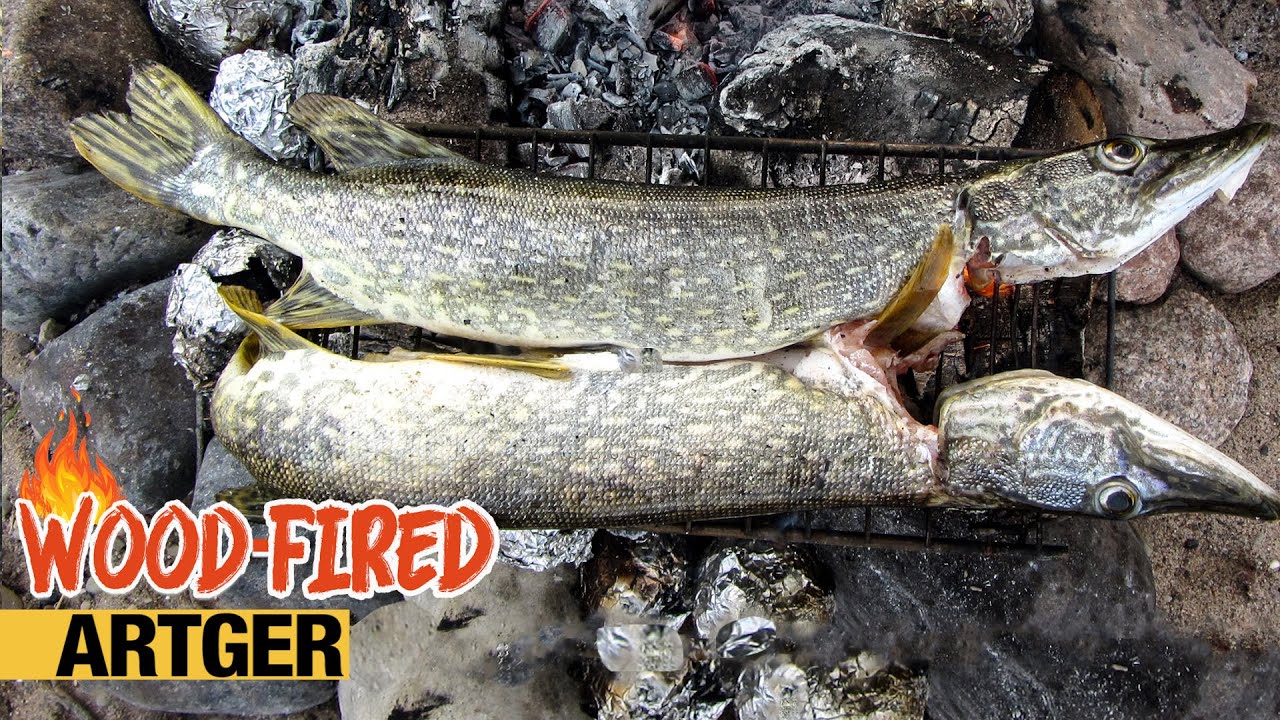 Amazing Fried Pike Fish With Baked Potato - Outside Winter Cooking ...