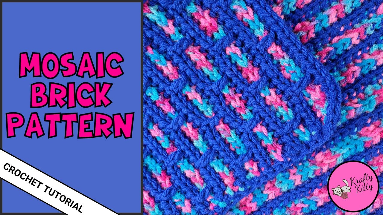 BRICK STITCH CROCHET TUTORIAL | MOSAIC BRICK STITCH TUTORIAL | EASY ...