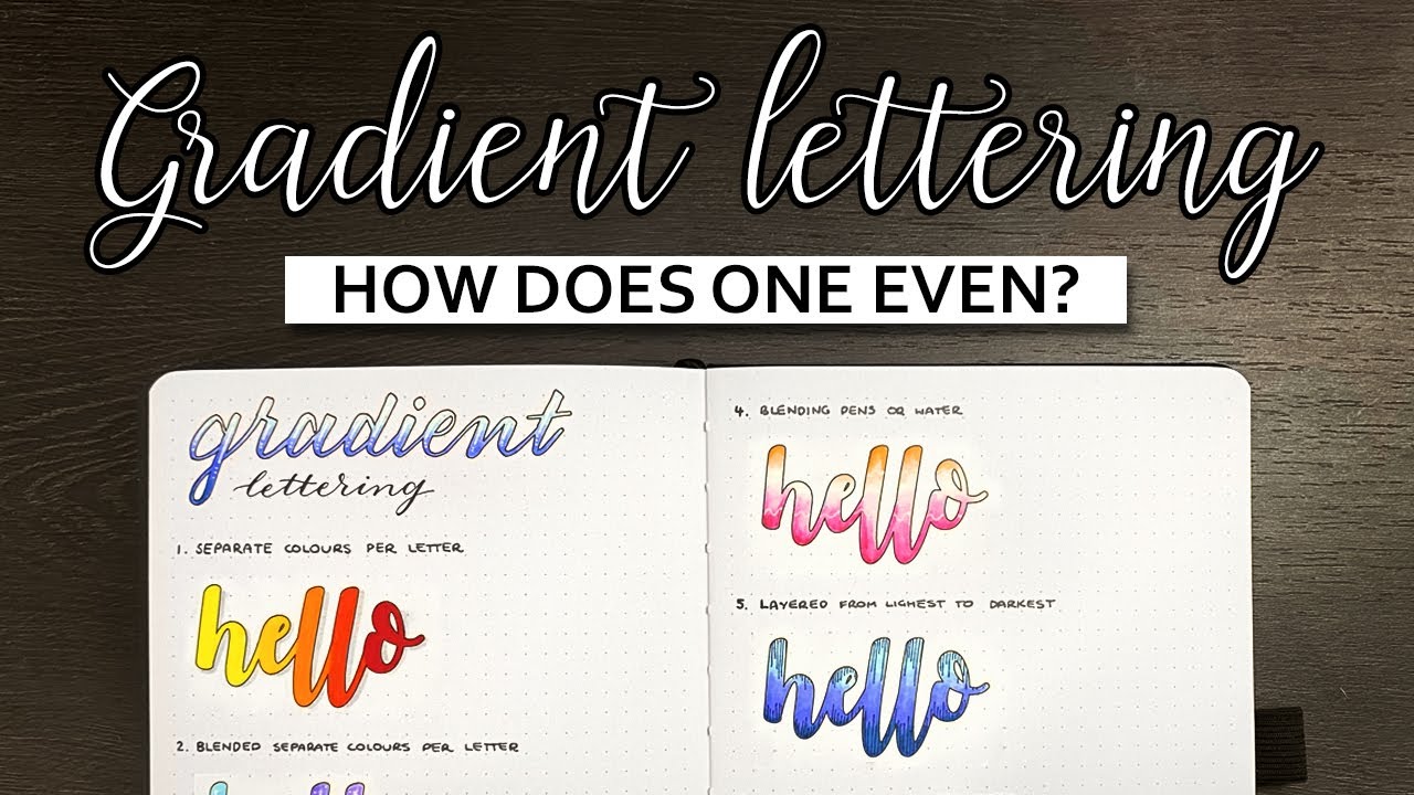 How to do gradient hand lettering 💜 Bullet journal ideas - YouTube