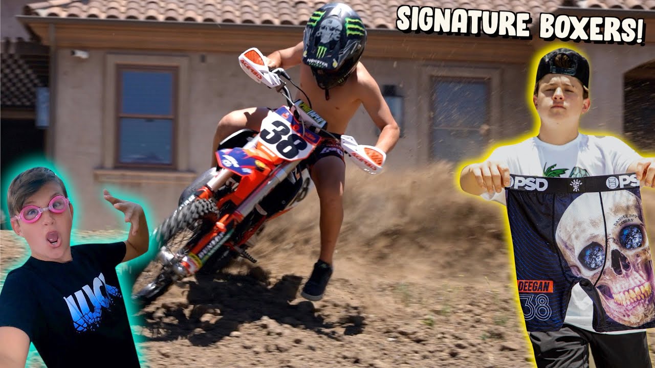 Riding Dirt Bikes in my New Signature BOXERS!! - YouTube