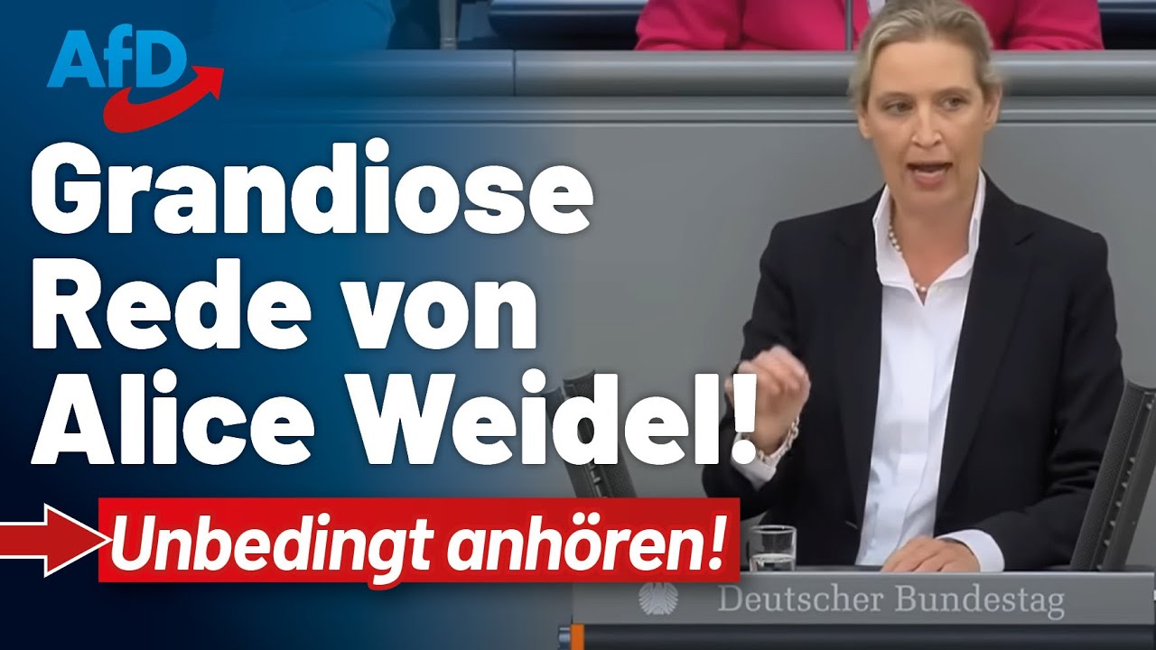 Grandiose Rede von Alice Weidel!🔥Unbedingt anhören! - YouTube