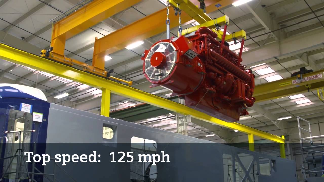 Siemens Charger locomotive receives a Cummins engine - YouTube