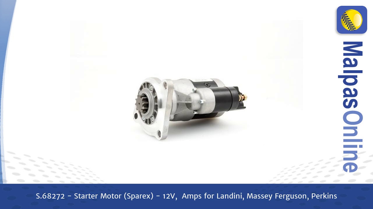 S.68272 - Starter Motor (Sparex) - 12V, Amps for Landini, Massey ...