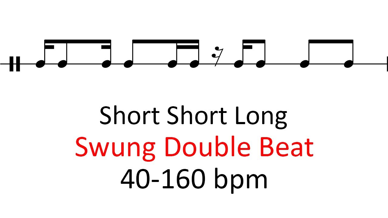 Swung short short long double beat | 40-160 bpm sheet music - YouTube