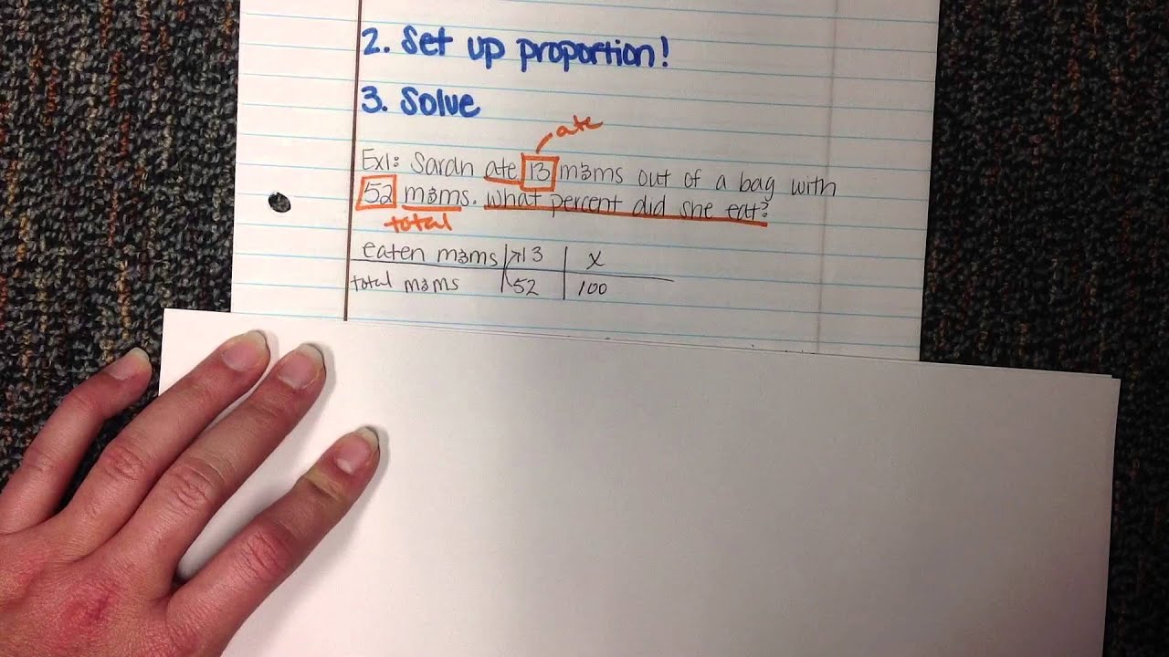 solve percent problems using proportions (Monday's Homework) - YouTube