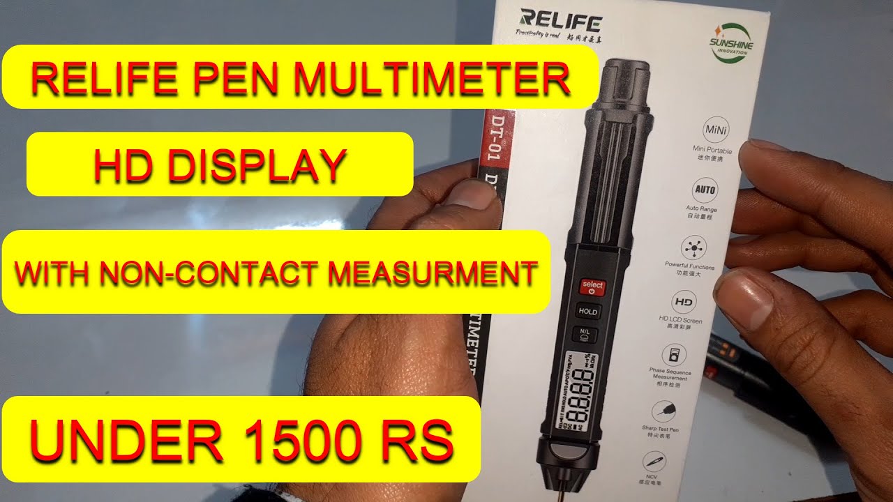 Relife Pen Multimeter Mini Portable With Non-Contact Testing - YouTube