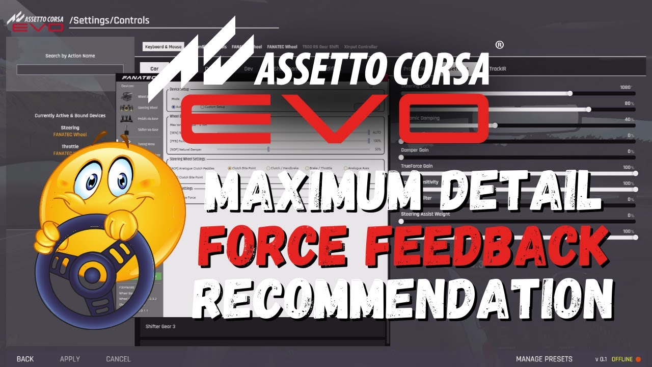 Fanatec CSL DD FFB Recommendation for Assetto Corsa Evo - YouTube