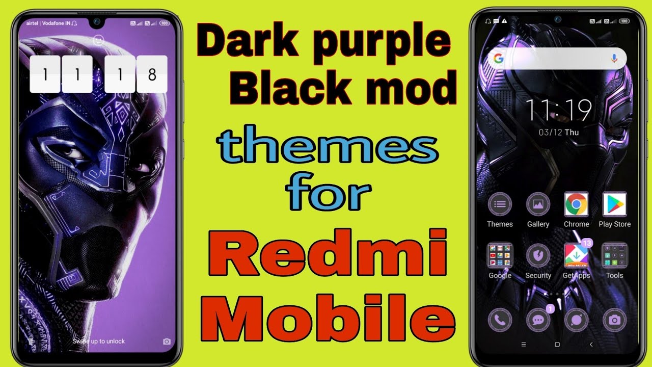 Dark purple black mod themes for redmi mobile by technical Singh - YouTube