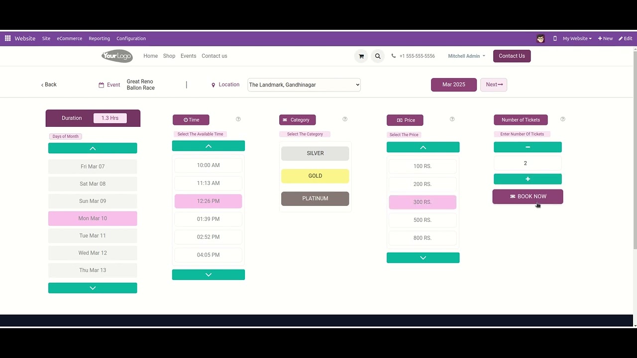 Odoo Event Ticket Booking - YouTube