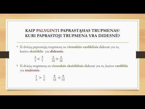 9 pamoka Paprastųjų trupmenų palyginimas (Matematika 6 klasė) - YouTube