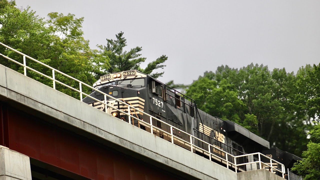 NS 7527, NS 1119, and NS 9797 pulls NS 310 at Letchworth State Park ...