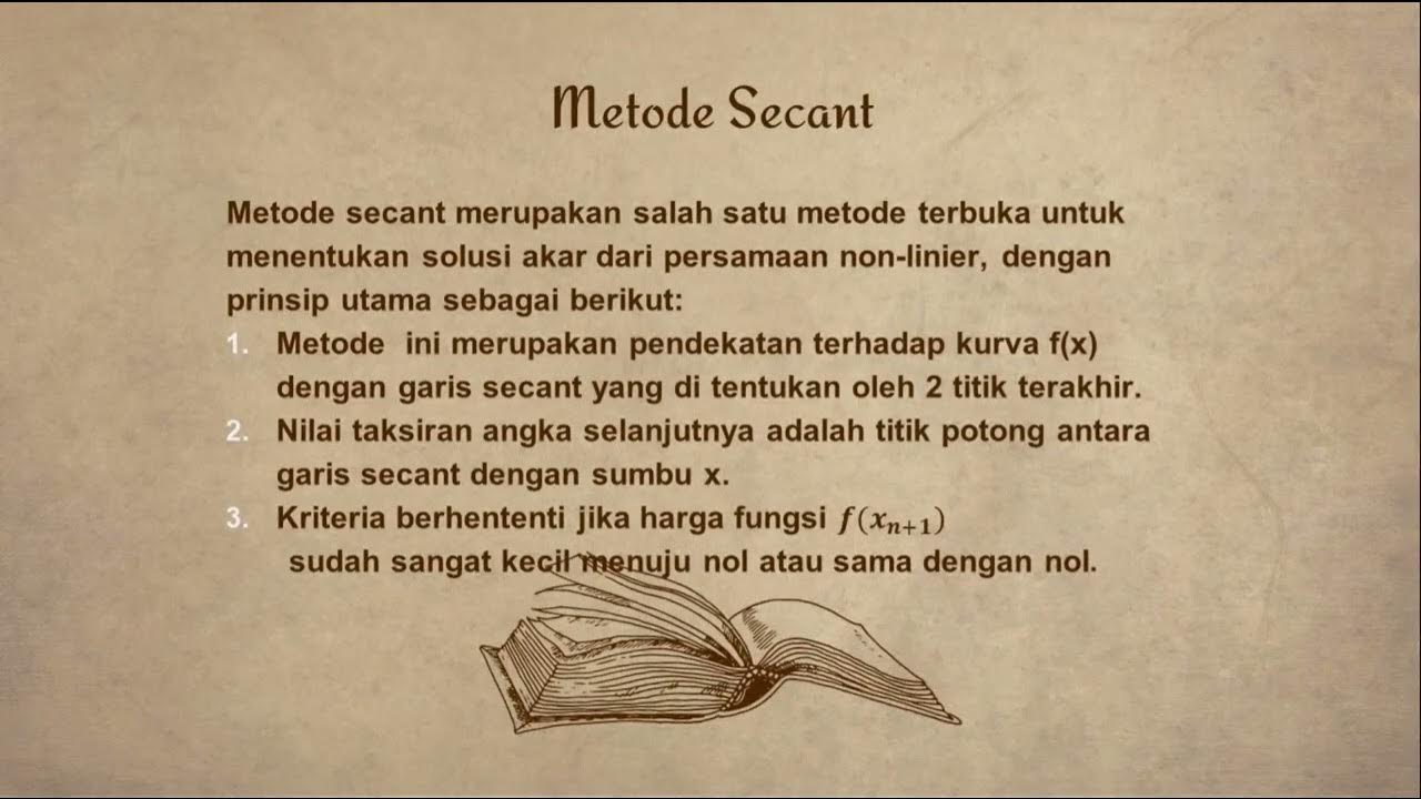 [METODE NUMERIK] Analisis Galat, Metode Secant, Metode Setengah ...