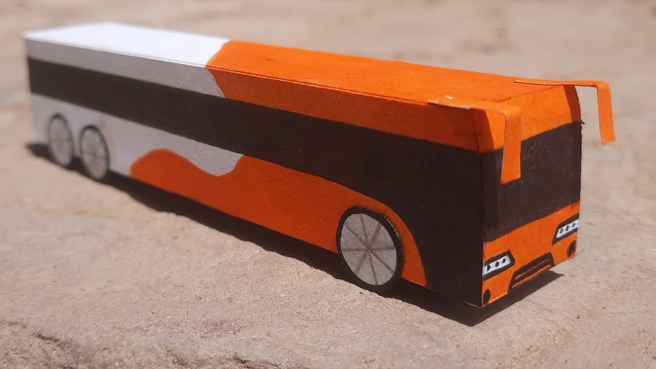 DIY bus with paper/How to make bus from paper /#paperbus #papercar # ...