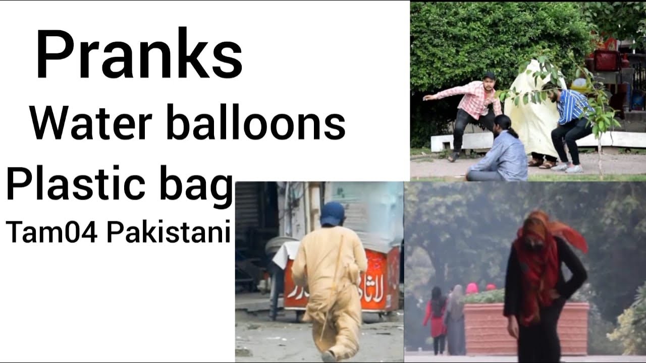 pranks plastic bag wrapping with stranger and water balloons and water ...