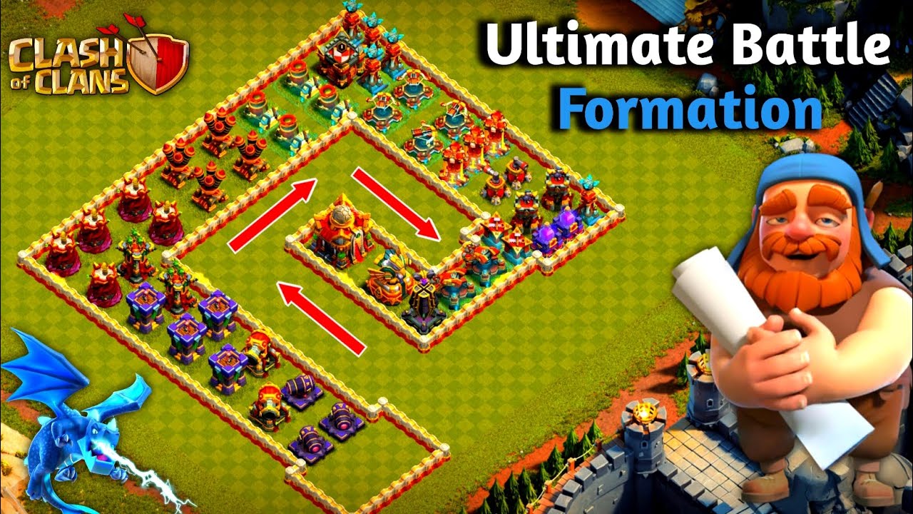 Ultimate Base Formation Battle VS All Max Troops | Clash of clans - YouTube