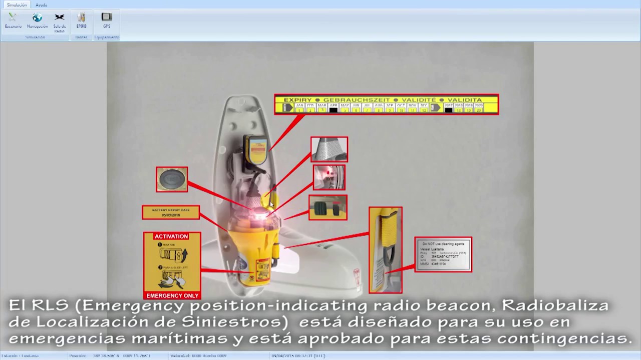 Demo EPIRB Vox Maris GMDSS Simulator - YouTube