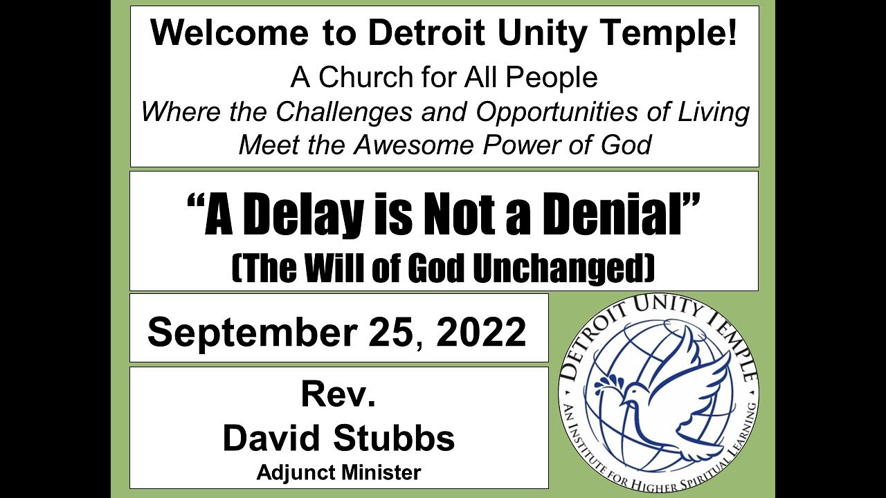 Detroit Unity Temple Sunday Service 09-25-2022 - YouTube