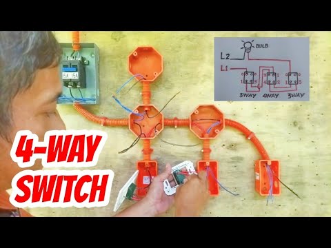 4-WAY SWITCH WIRING/ 1 bulb controlled in 3 location #electrical - YouTube