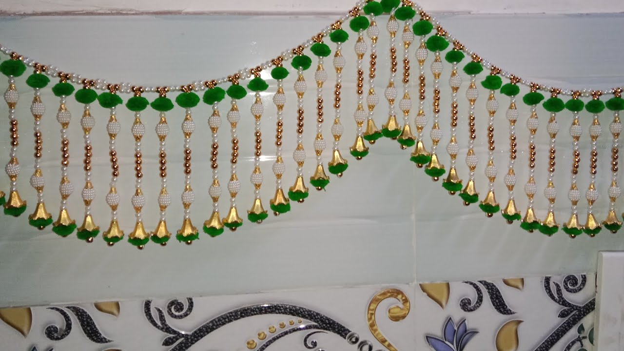 How to make Moti Toran design, DIY Easy Moti Toran design - YouTube