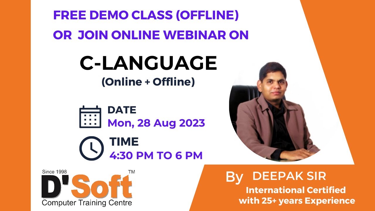 Webinardemo Class C Language Dsoft Computer Deepak Sir Youtube