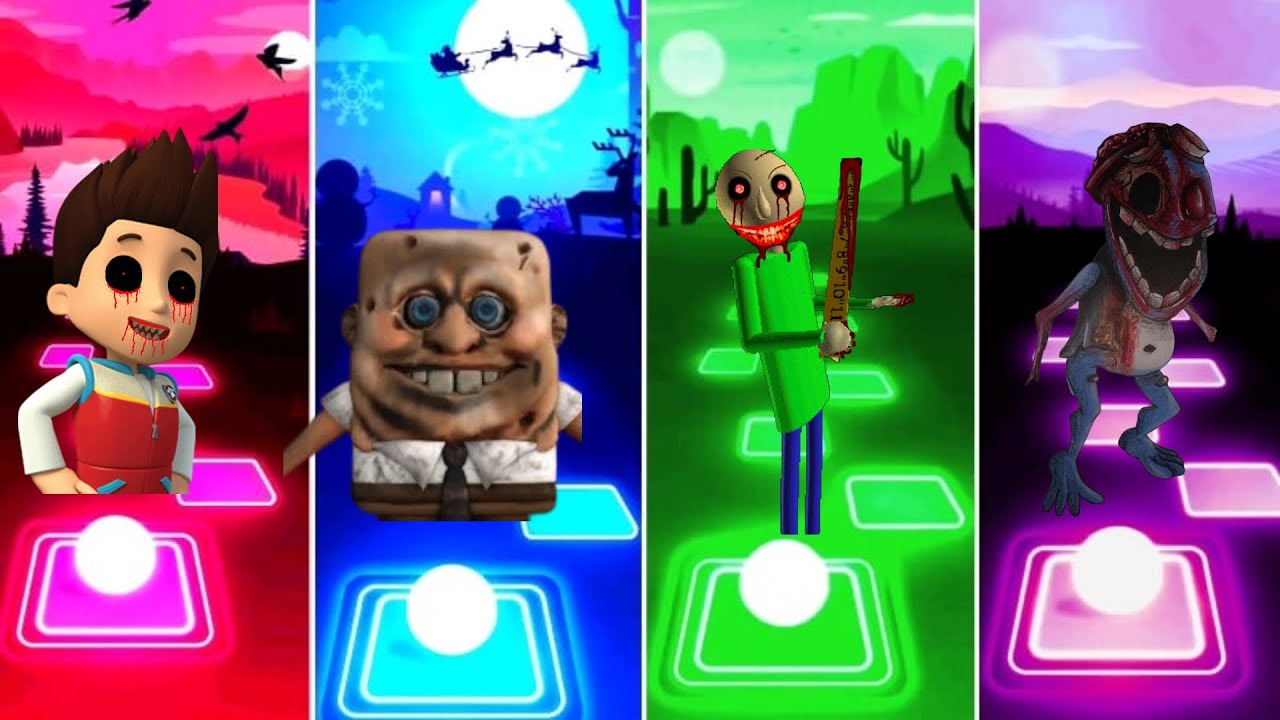 RIDER PAW PATROL 🆚 CREEB BOB 🆚 BALDI S BASICS 🆚 CARZY FROG 🆚TEAM WHO IS ...