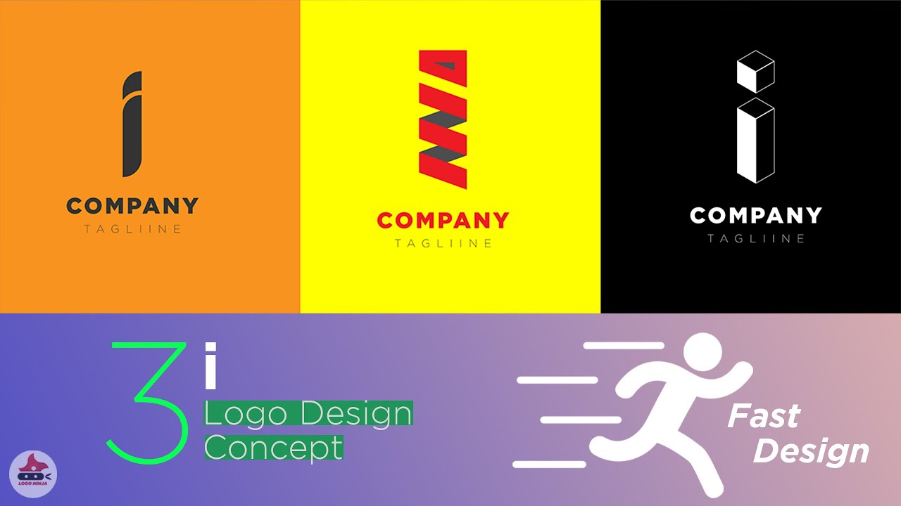 Design 3 Simple Logos from letter I | Super Fast - YouTube