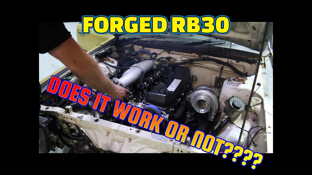 Big Turbo Forged RB30 First Start - YouTube