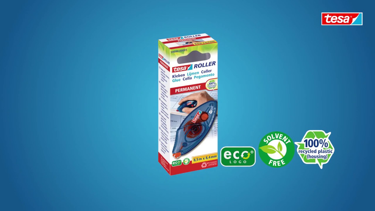tesa® Lijmroller permanent ecoLogo® - YouTube