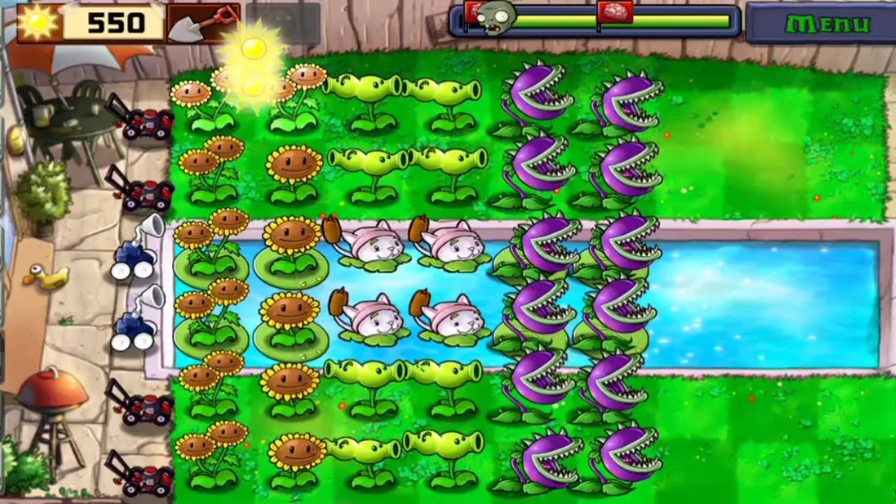 Plants vs Zombies: Adventure (2) Pool Level 1 ( Best Strategy ...