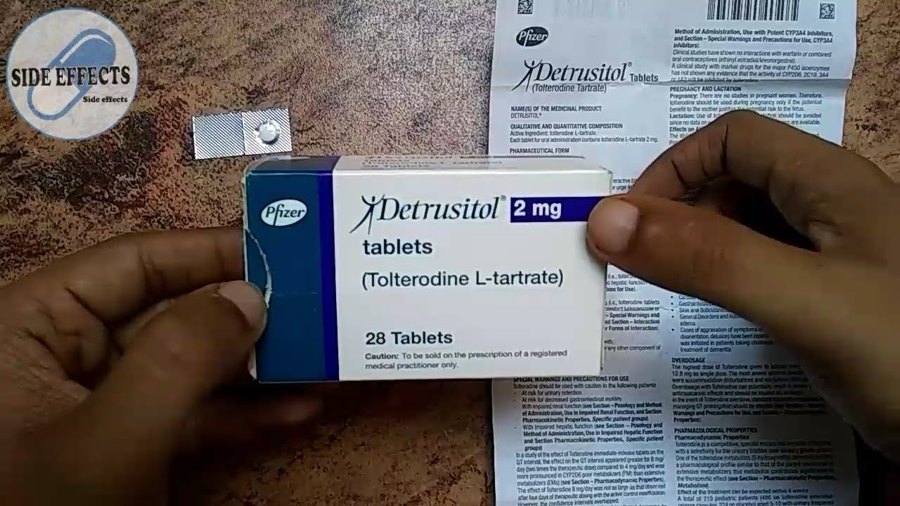 Dangerous side effects of Detrusitol (Tolterodine L-tartrate)2mg tablet ...