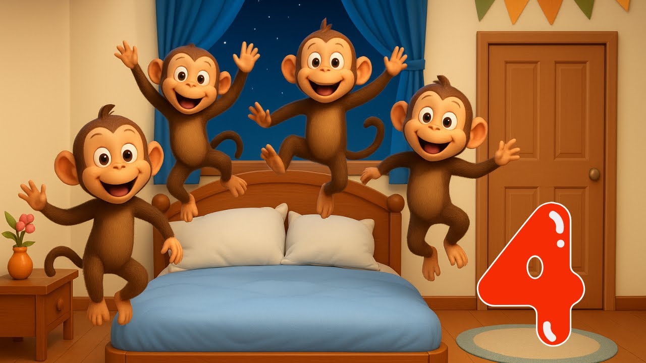 Counting Monkeys Song | 1 to 5 Monkeys Jumping Fun for Kids 🎶 | Learn ...
