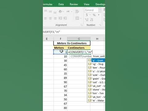 Meters convert to centimeters in excel #excel #shorts - YouTube