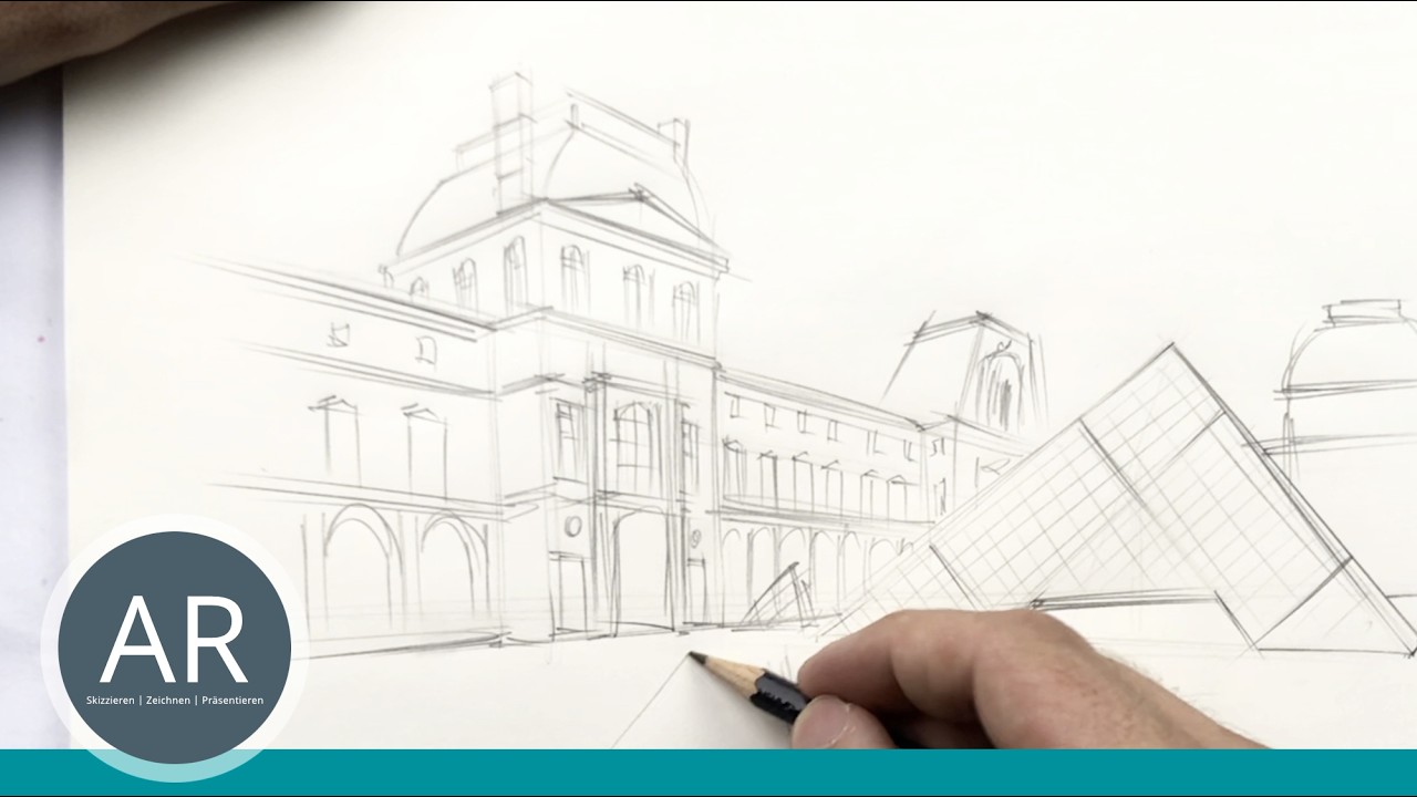 Bewerbungsmappe Architektur: Beispiel Skizze - YouTube