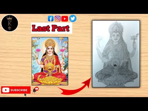 Mata Lakshmi drawing tutorial step by step|| Mata Lakshmi drawing # ...
