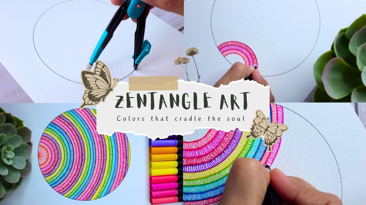 Mesmerizing Rainbow Circle Art | Step-by-Step Tutorial with Markers 🎨 # ...