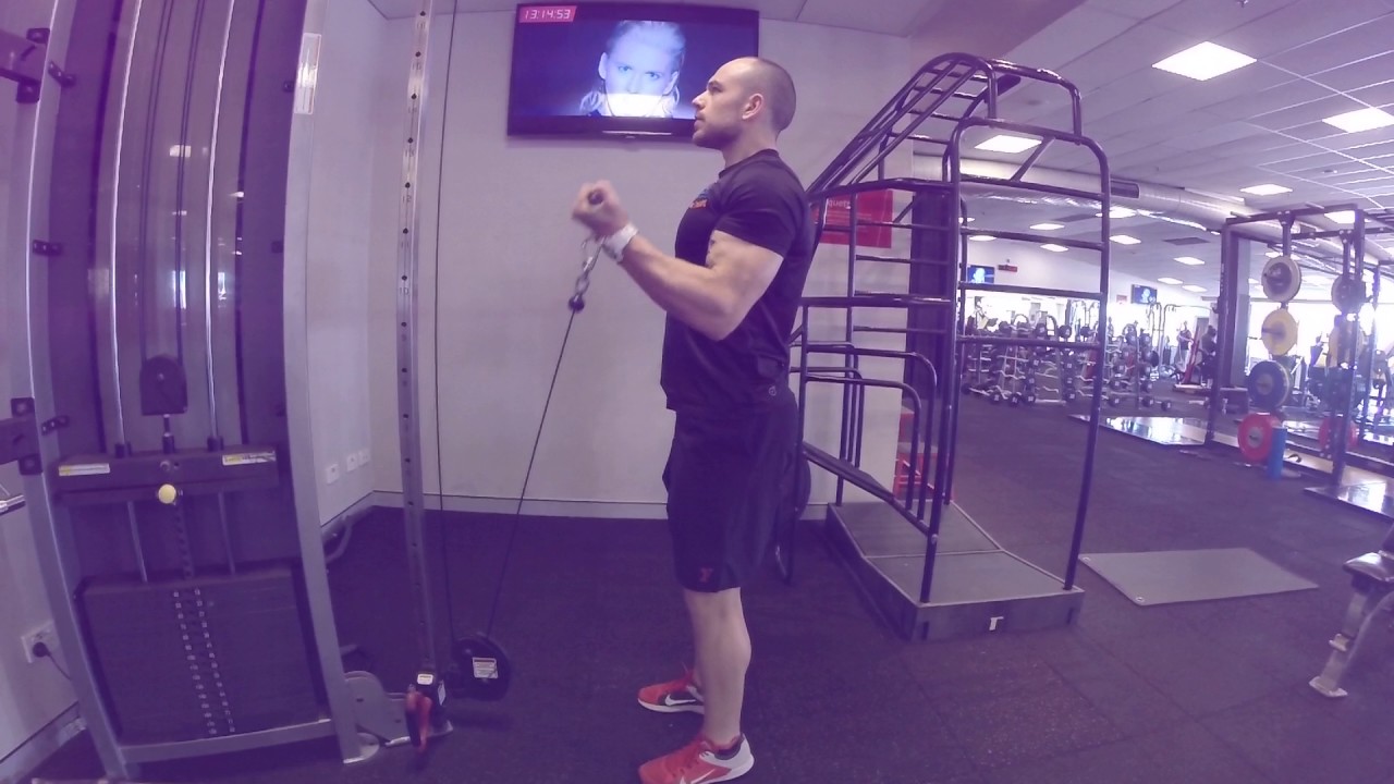 standing cable 21's bicep curls - YouTube