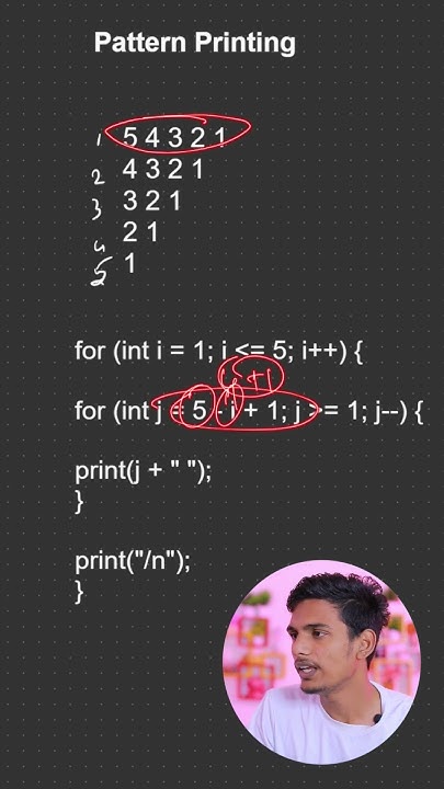 pattern printing #programming #coding #100secondsofcode #100daysofcode - YouTube