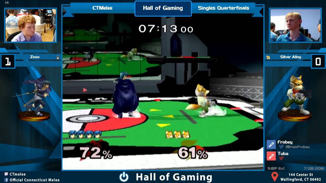 CTmelee #63 - Zoso (Marth) vs. Silver Alloy (Fox) - Quarterfinal SSBM ...
