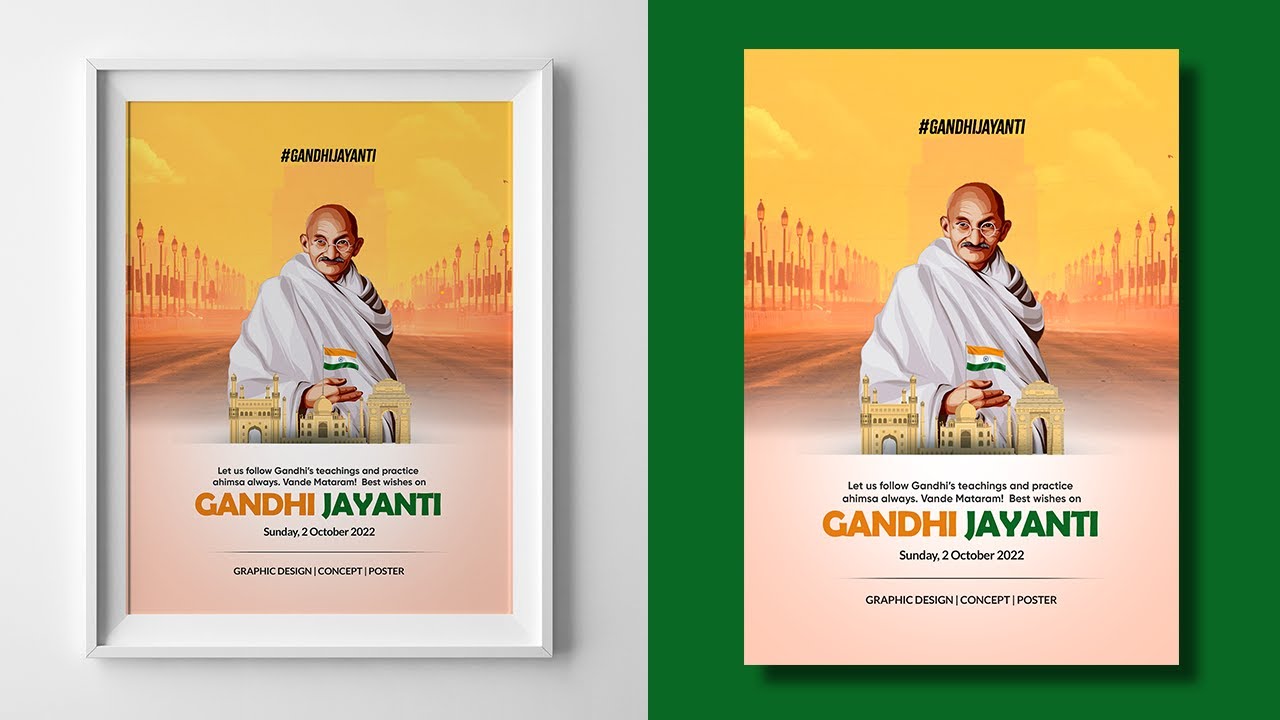 Gandhi Jayanti Poster Design | Gandhi Jayanti Banner | OCT02 ...