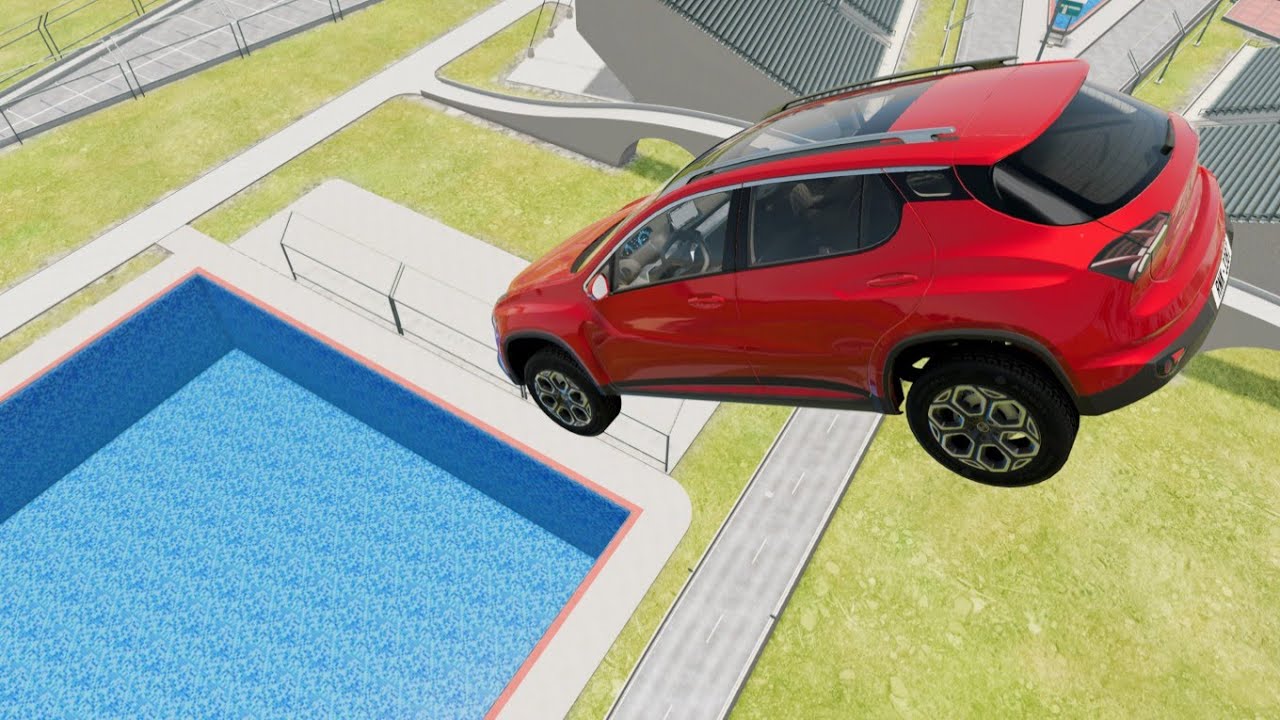 Car Jump Arena Madness #159 – BeamNG Drive - YouTube
