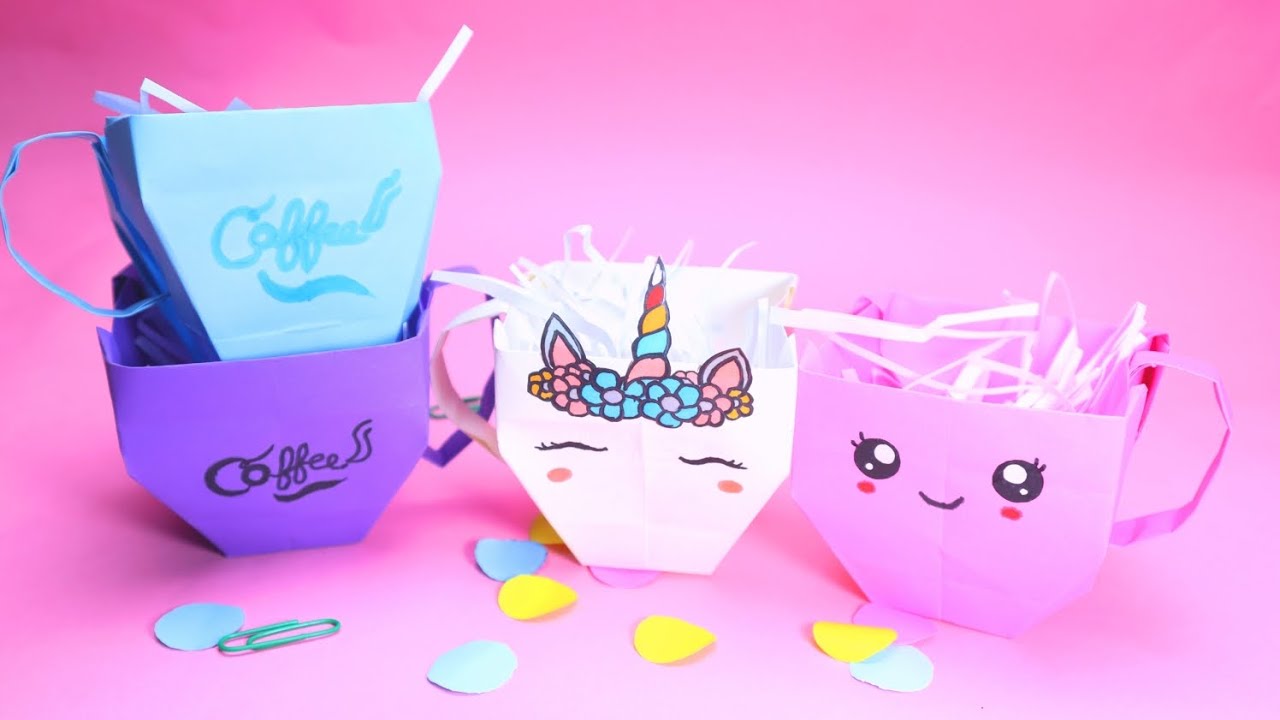 How to make cute paper coffee cup | How to make paper cup | Origami ...